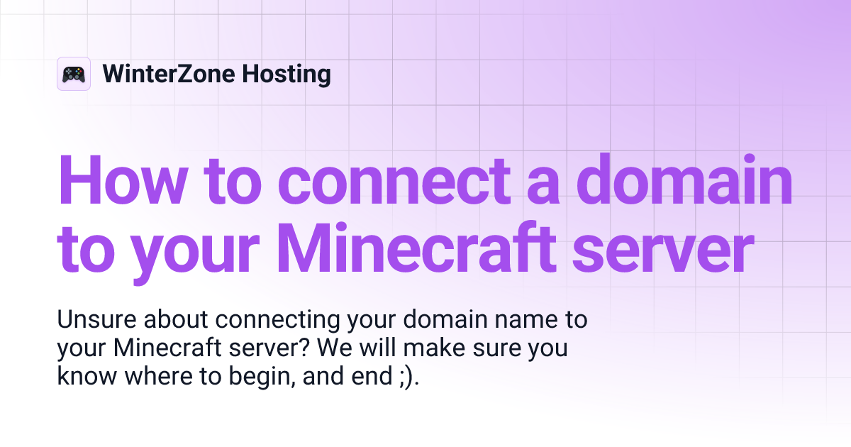 How to connect a domain to your Minecraft server | WinterZone Hosting
